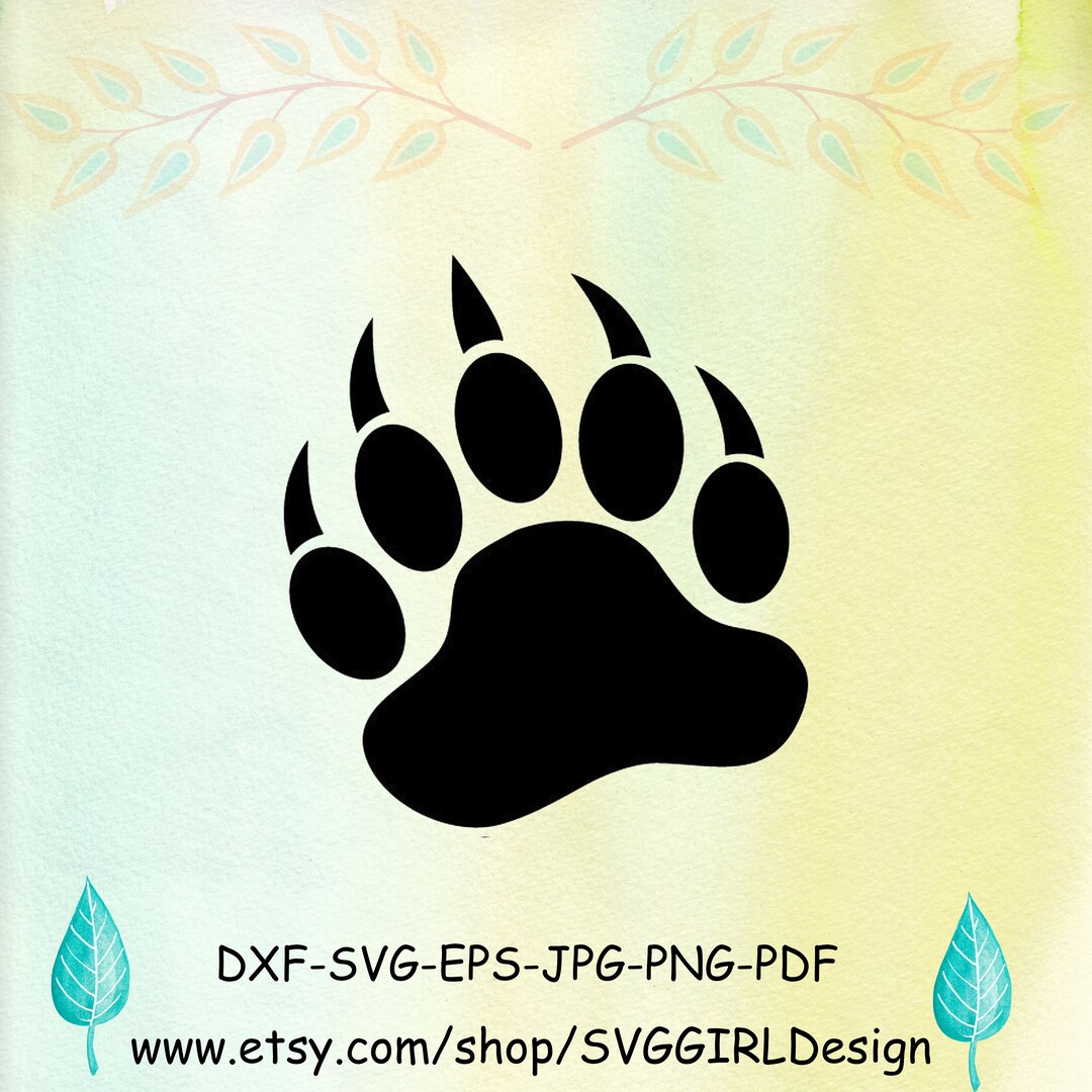 Bear Paw Print SVG, School SVG, Digital Download,cricut, Silhouette ...