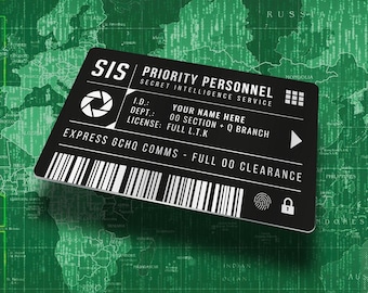 MI6 / SIS British Secret Intelligence Agent Service 007 James Bond ID ...