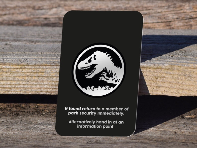 Personalized Jurassic Park Metal ID Pass: T-rex Paddock Cosplay Prop - Etsy