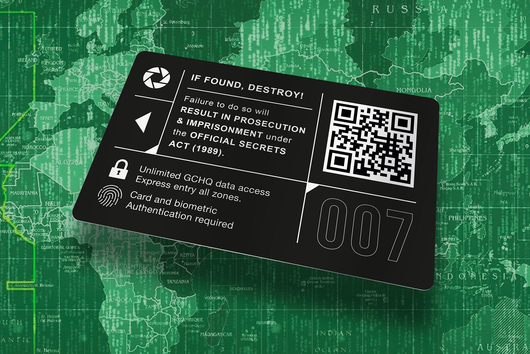 MI6 007 ID Metal Card: Personalized Aluminium Prop Laser Engraved - Etsy