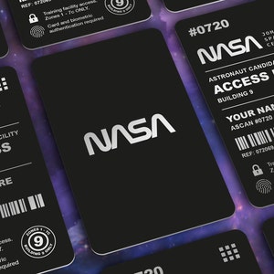 NASA Astronaut ID Card. Customised Aluminium Astronaut Pass, Top ...
