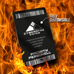 Cyberdyne Systems / Skynet Customisable Aluminium ID Card. Terminator ...