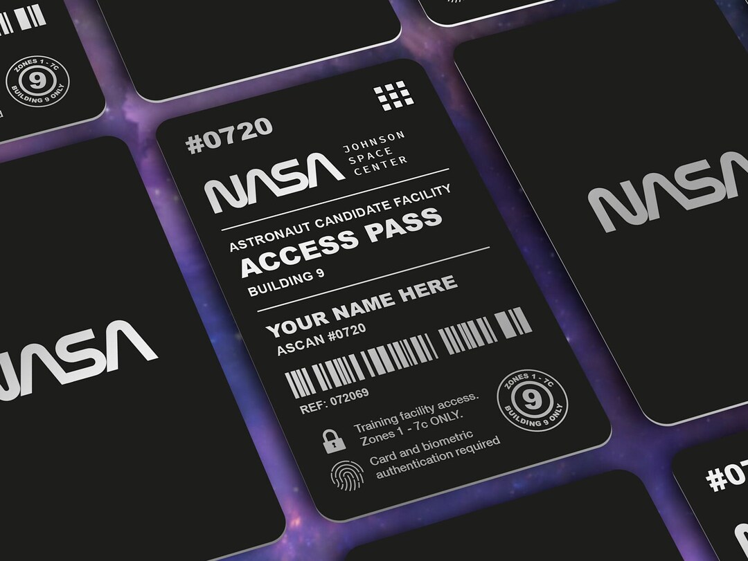 NASA Astronaut ID Card. Customised Aluminium Astronaut Pass, Top ...