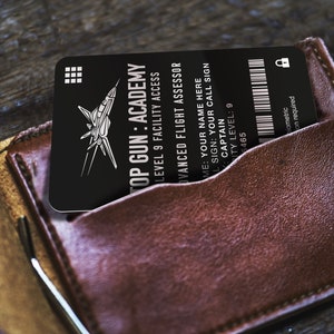 TOP GUN - ID Card 2022 - Personalised Aluminium Laser Engraved Custom ...