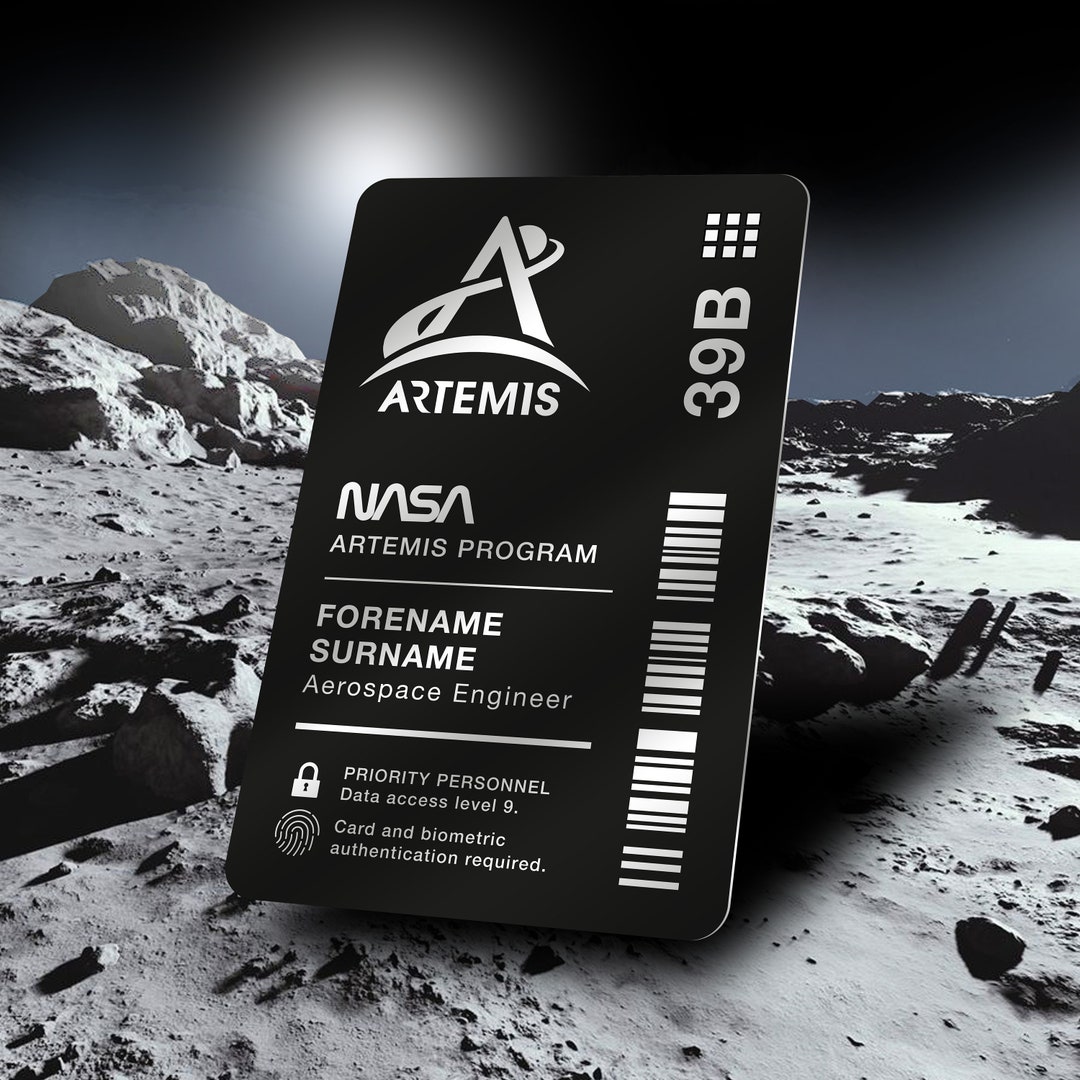 ARTEMIS NASA Access Pass - Personalised Aluminium ID Wallet Card, and ...