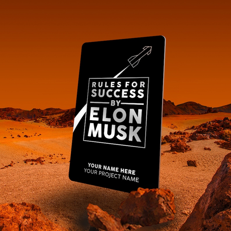 Custom Engraved Elon Musk Wallet Card: 10 Rules for Success - Etsy
