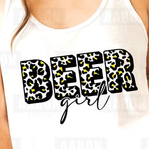 Beer Girl Svg, Women's Drinking Design, Leopard Cheetah Beer Svg, Cut ...