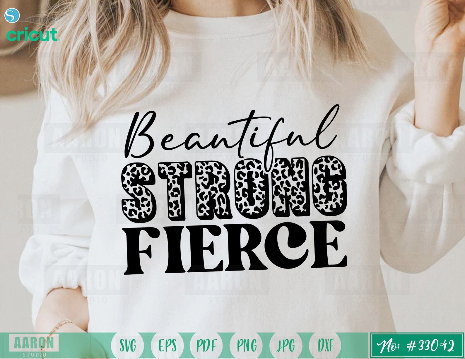 Beautiful Strong Fierce Svg Insprational Phrase Svg Leopard - Etsy