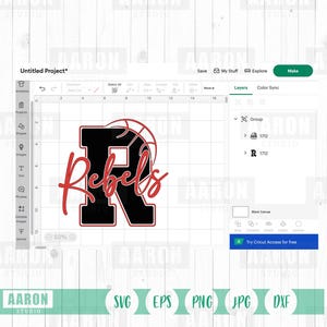 Rebels Basketball Mascot SVG, PNG, DXF, Cricut - Etsy