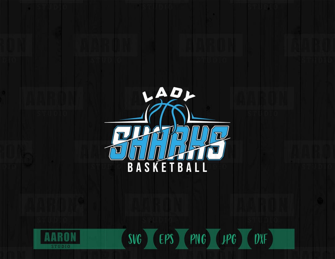 Lady Sharks Basketball Mascot SVG, PNG, DXF (digital Download) - Etsy