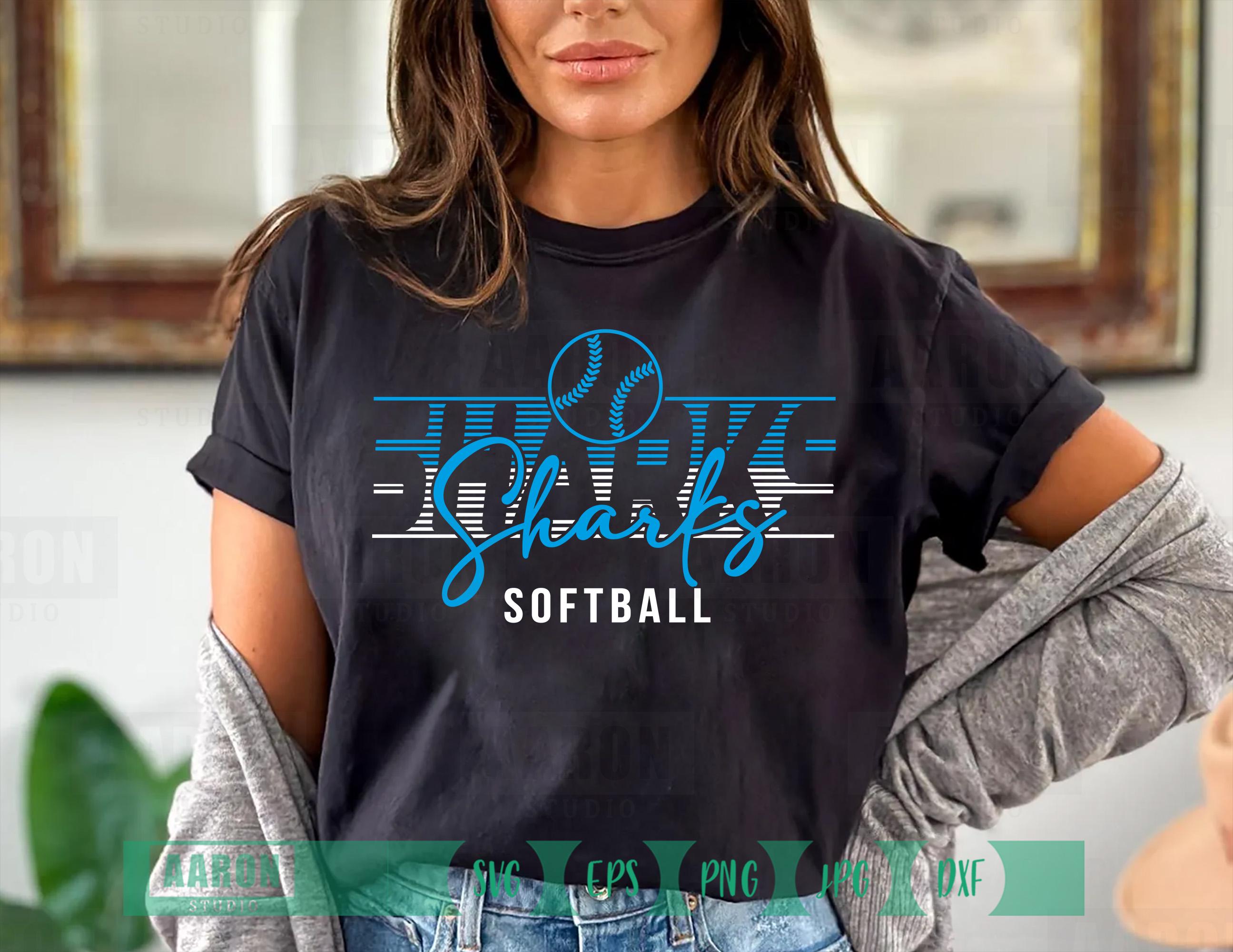 Sharks Softball SVG PNG DXF, Sharks Mascot Svg, Softball Svg, Sharks ...