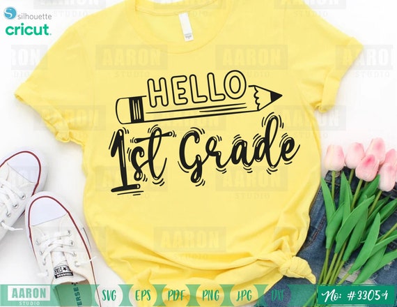 Hello 1st Grade Svg 1st Grade Svg First Grade Svg School - Etsy