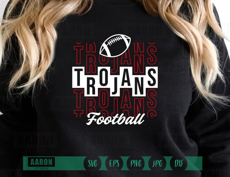 Trojans Stacked Football Design SVG PNG DXF (digital Files) - Etsy