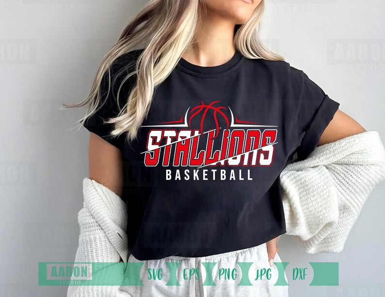 Stallions Basketball Mascot SVG, PNG, DXF (digital Files) - Etsy