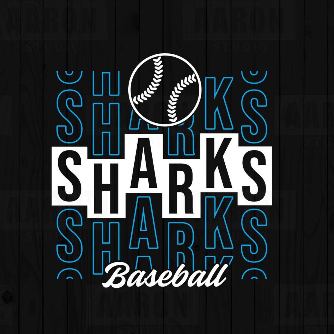 Sharks Stacked Baseball SVG PNG DXF, Sharks Svg, Baseball Svg, Sharks ...