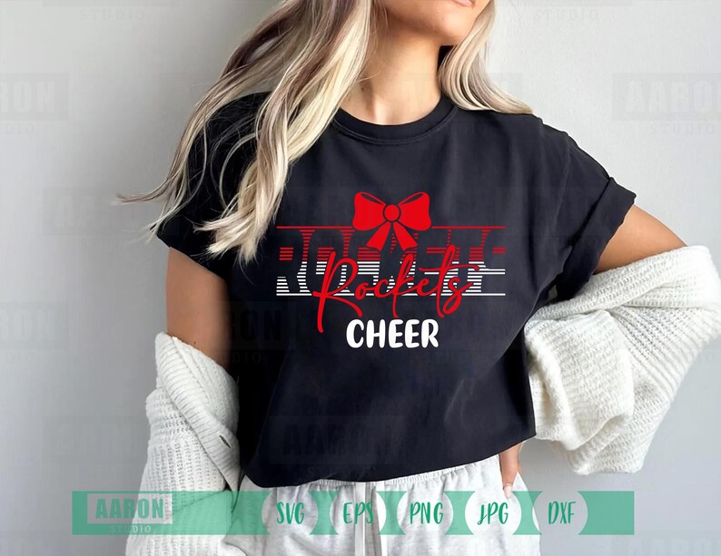 Rockets Cheer SVG, Rockets Bow Mascot Svg, Rockets Png, Rockets Shirt ...