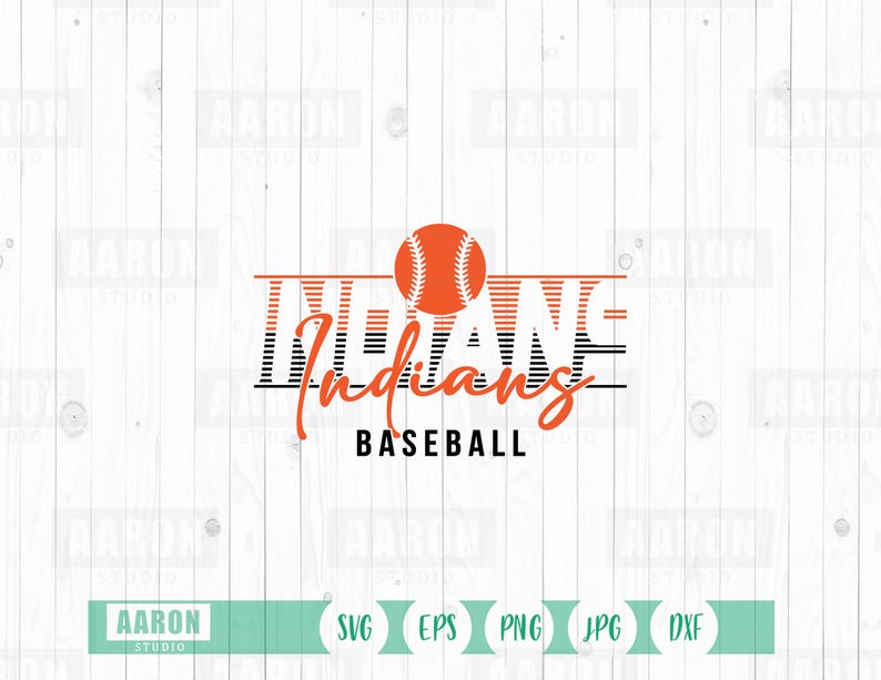 Indians Baseball SVG PNG Retro Style Sports Logo Cricut Cut File - Etsy