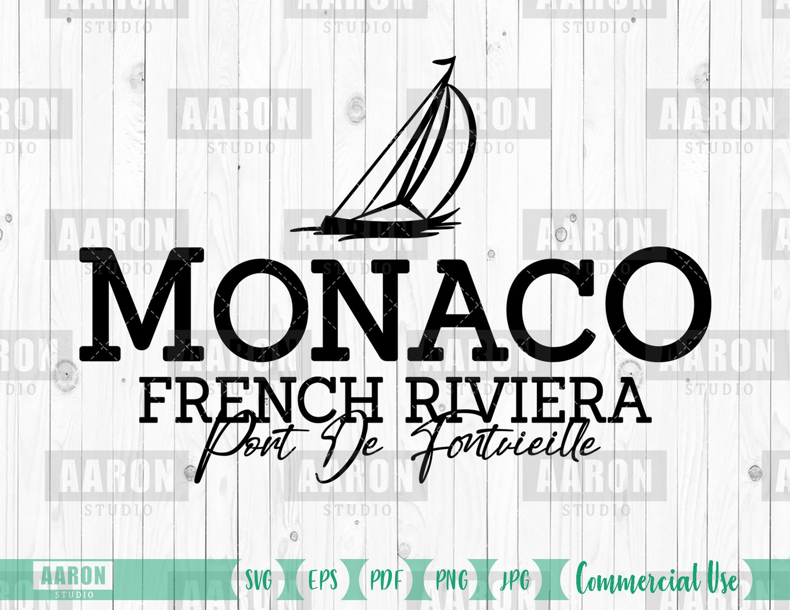 Monaco Svg Monaco French Riviera Svg File Sailboat | Etsy