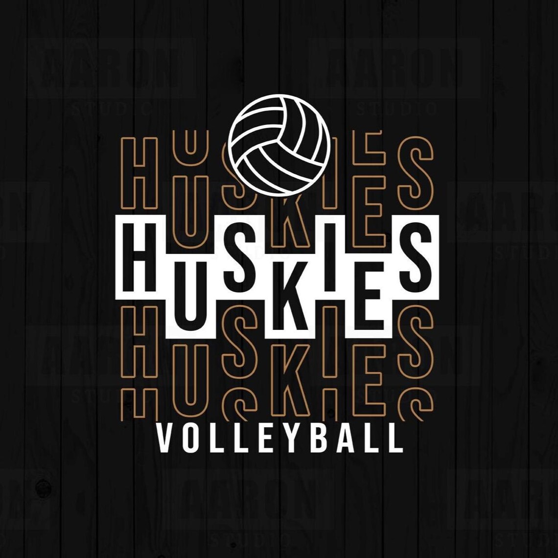 Huskies Stacked Volleyball SVG PNG DXF, Mascot Design - Etsy