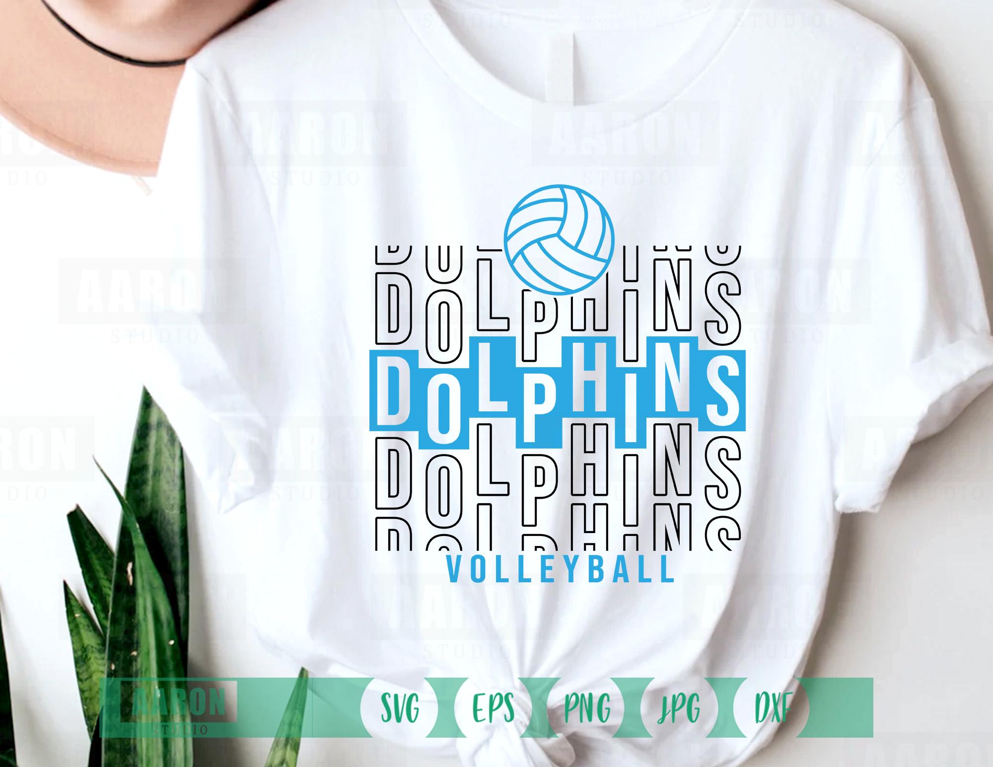 Dolphins Stacked Volleyball SVG PNG DXF, Dolphins Volleyball Svg ...
