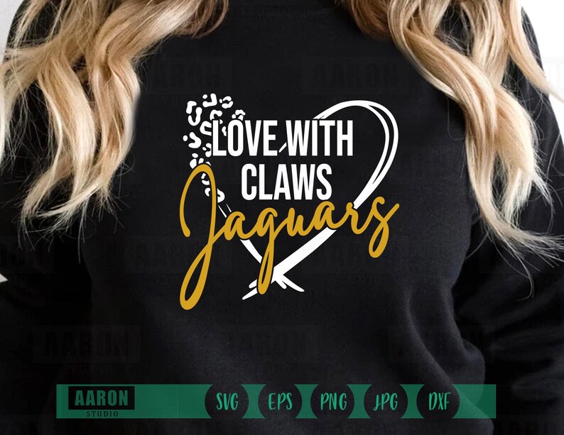 Jaguars Mascot SVG, Leopard Heart Cheer Design (digital Download) - Etsy