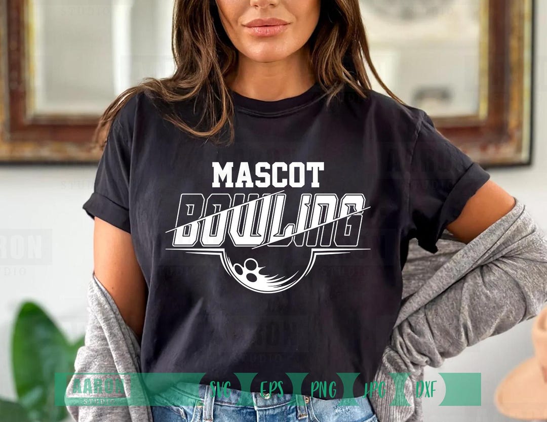 School Mascot Bowling Design, Shirt Template (SVG, PNG, DXF) - Etsy