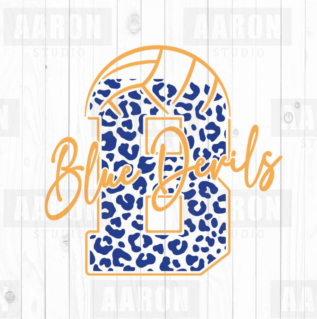 Blue Devils Volleyball SVG PNG DXF, Leopard Volleyball Svg, Blue Devils ...