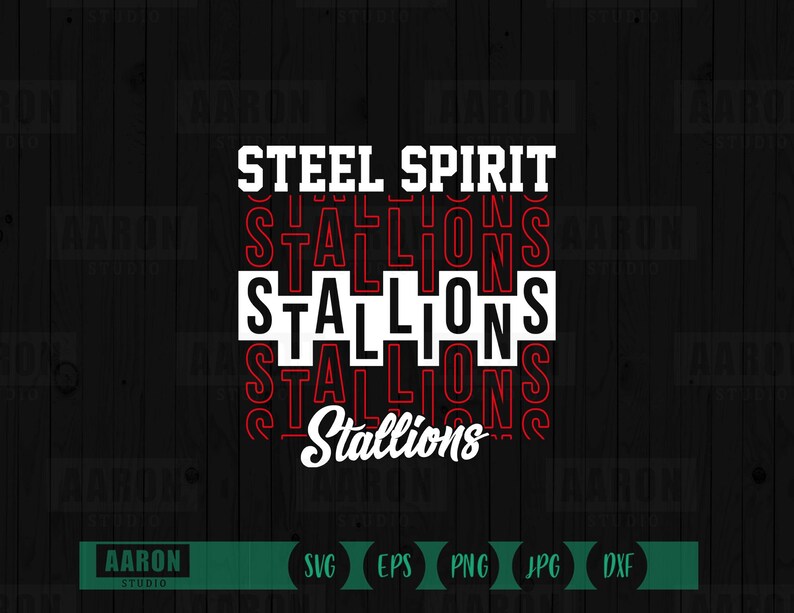 Stallions Mascot SVG, Steel Spirit, Cheer Graphic (digital Files ...
