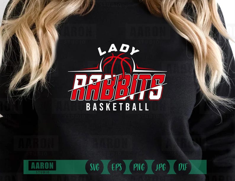 Lady Rabbits Basketball Mascot SVG, PNG, DXF (digital Download) - Etsy