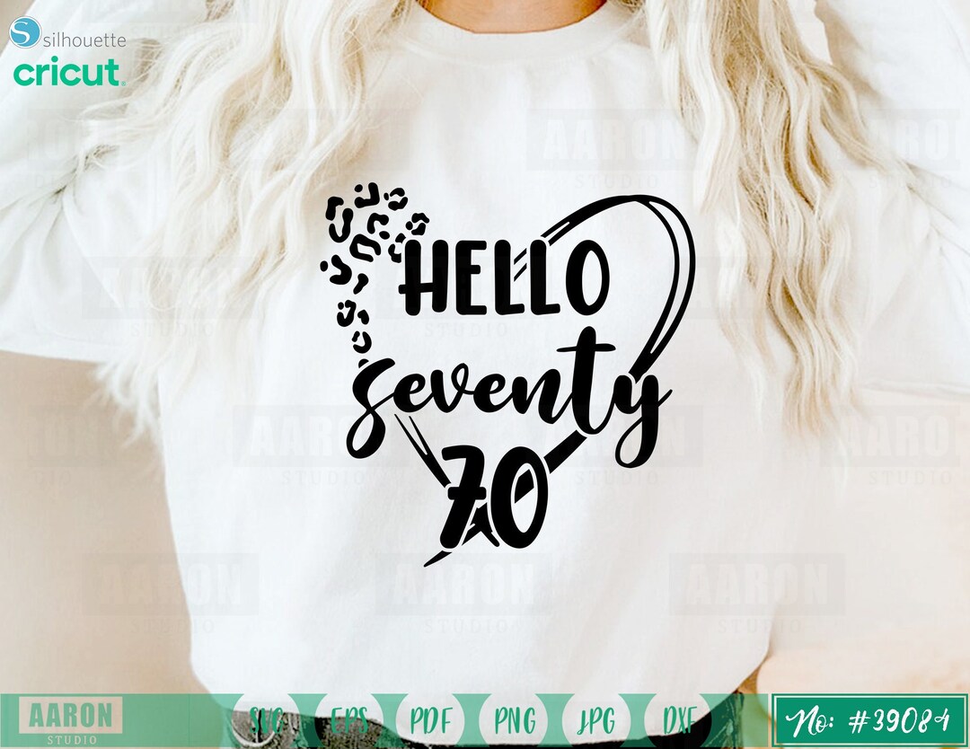 Hello Seventy Svg, Birthday Svg, Leopard Cheetah Print, Svg, Birthday ...
