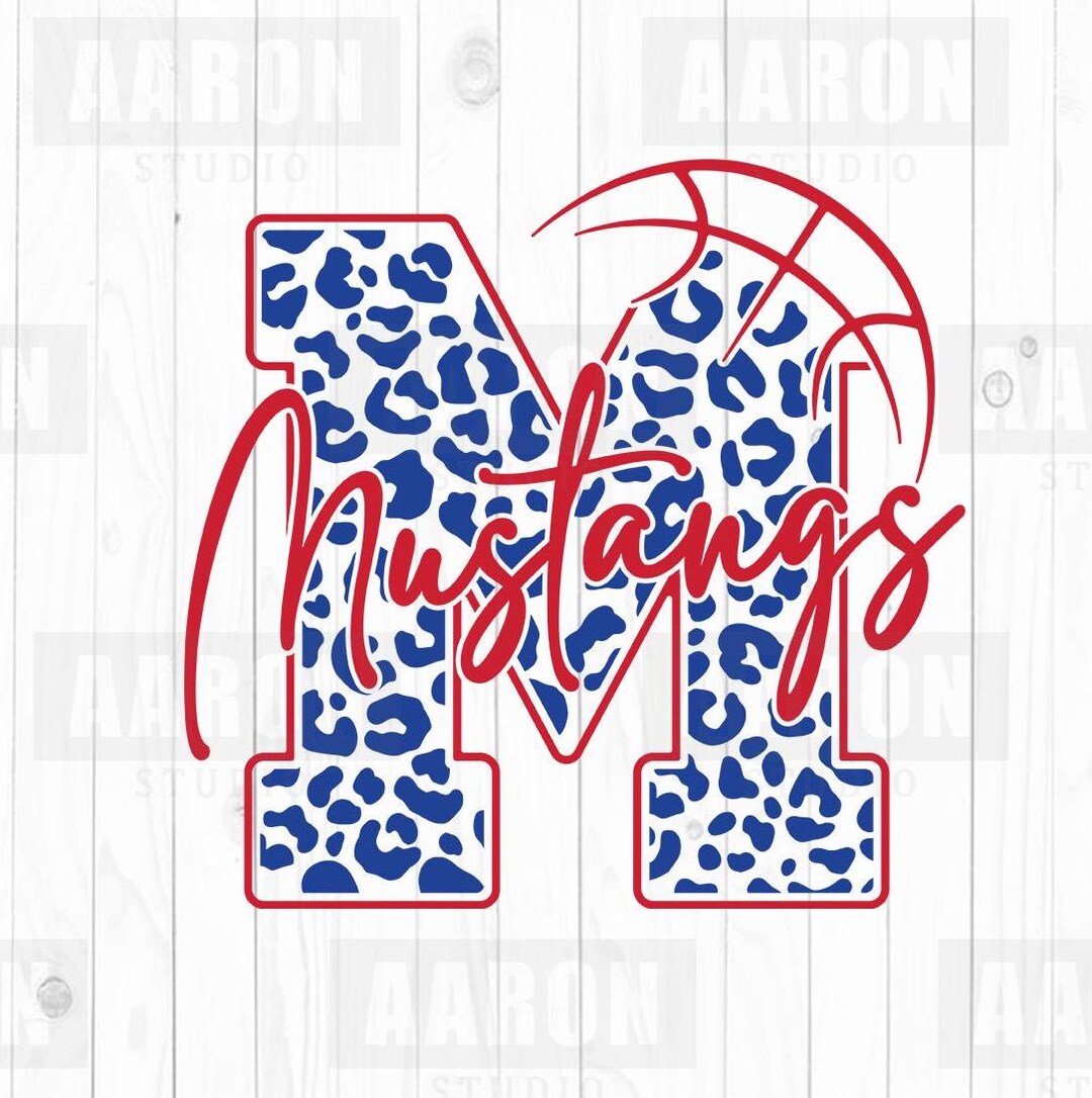 Mustangs Basketball SVG PNG DXF, Mustangs Leopard Basketball Svg ...