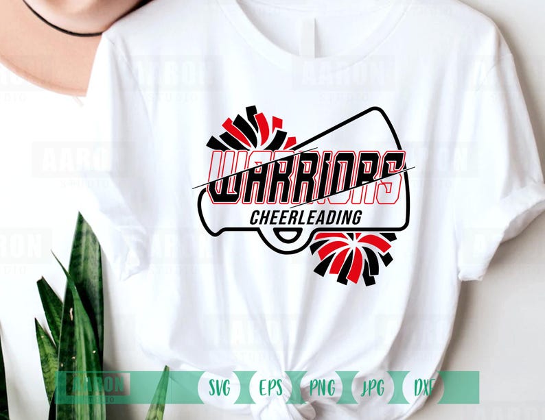 Warriors Cheer Mascot SVG PNG, Cheer Mom Shirt Design (digital File) - Etsy