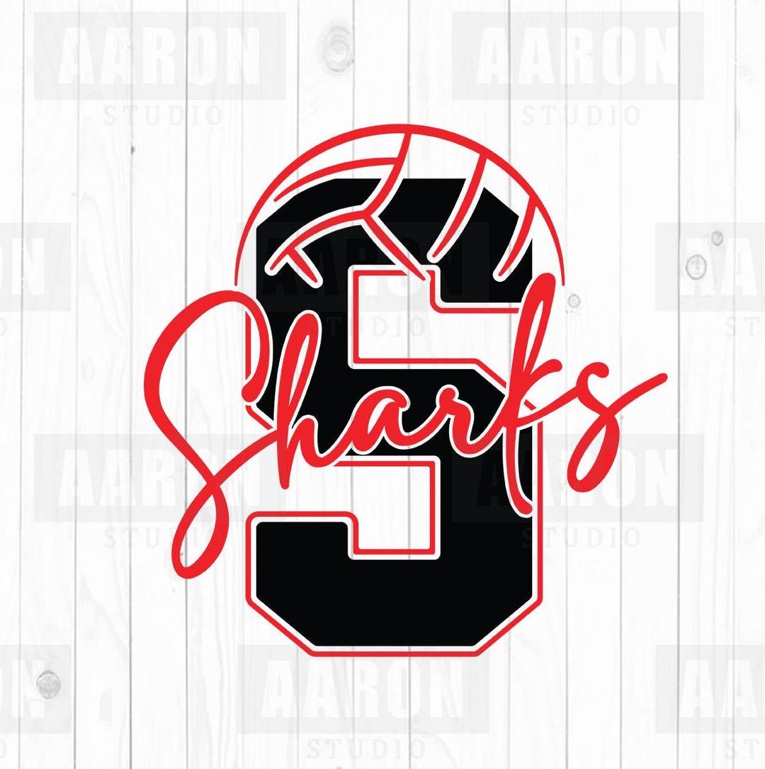Sharks Volleyball SVG PNG DXF, Sharks Svg, Volleyball Svg, Sharks ...