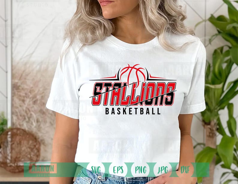 Stallions Basketball Mascot SVG, PNG, DXF (digital Files) - Etsy