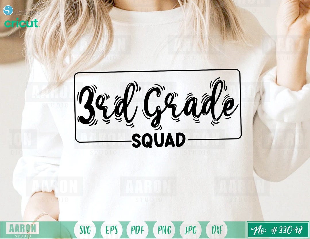 3rd Grade Squad Svg, 3rd Grade Svg, Third Grade Svg, School Svg, School ...