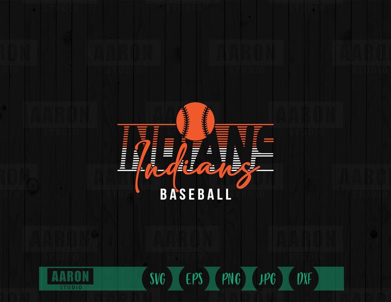 Indians Baseball SVG PNG Retro Style Sports Logo Cricut Cut File - Etsy