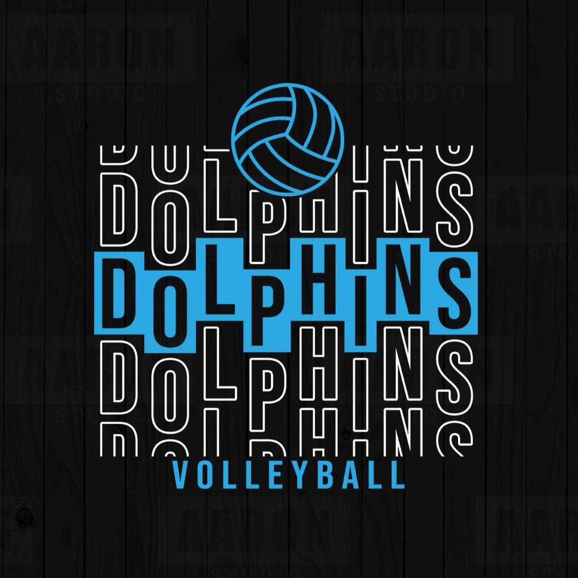 Dolphins Stacked Volleyball SVG PNG DXF, Dolphins Volleyball Svg ...