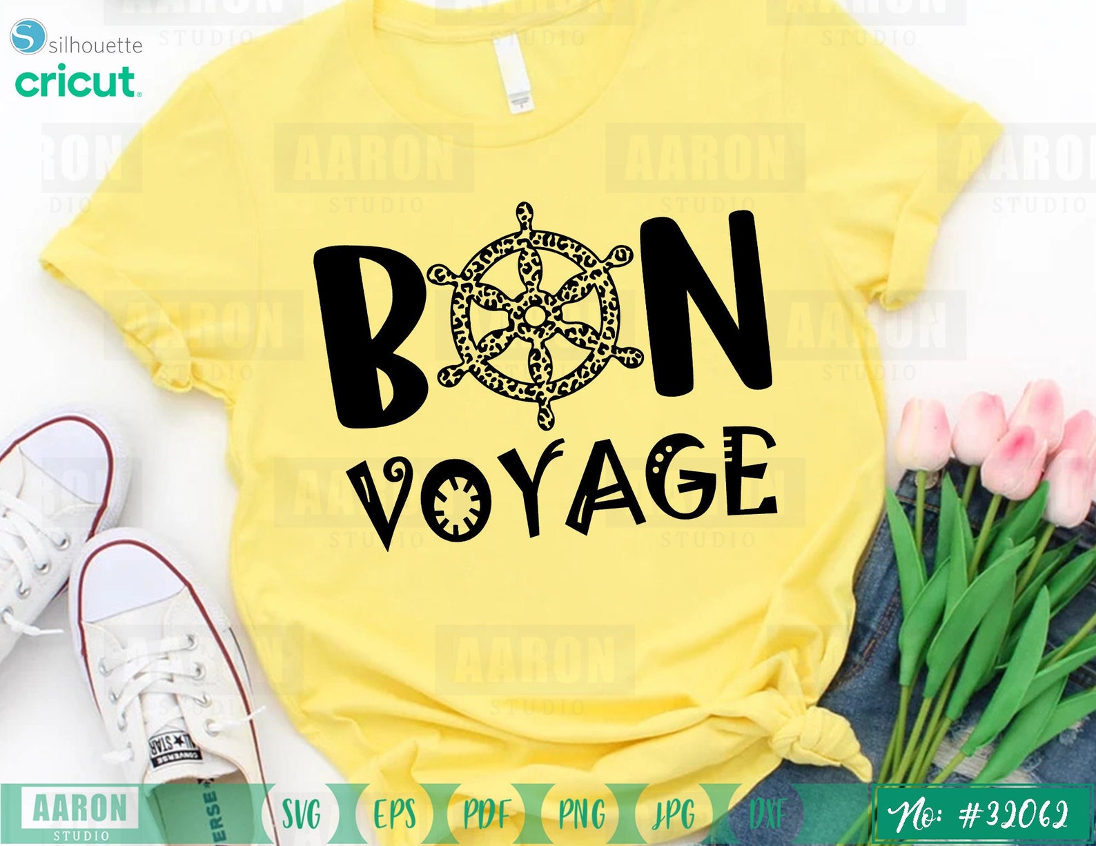 Bon Voyage Svg Rudder Svg Leopard Cheetah Rudder Cut File | Etsy