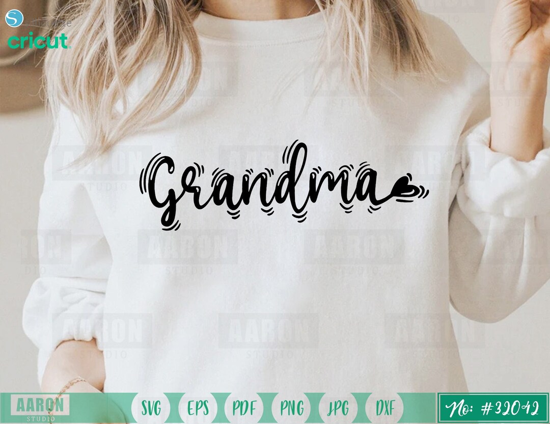 Grandma Svg, Grandma With Heart Svg Cut File for Cricut, Family Svg ...