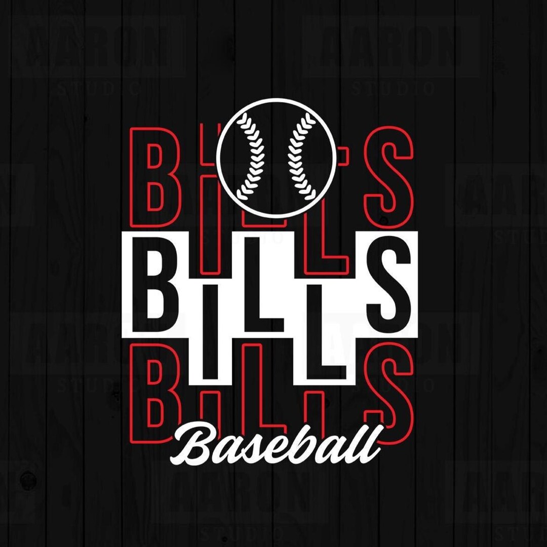 Bills Baseball SVG PNG Stacked Typography T Shirt Design Digital ...