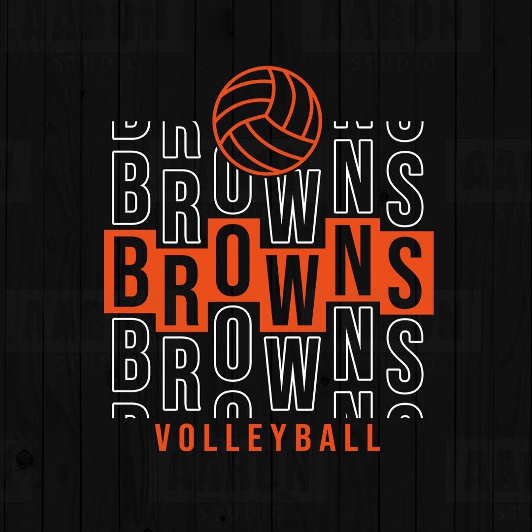 Browns Stacked Volleyball SVG PNG DXF, Mascot, Cheer, Cricut - Etsy