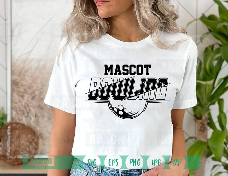 School Mascot Bowling Design, Shirt Template (SVG, PNG, DXF) - Etsy