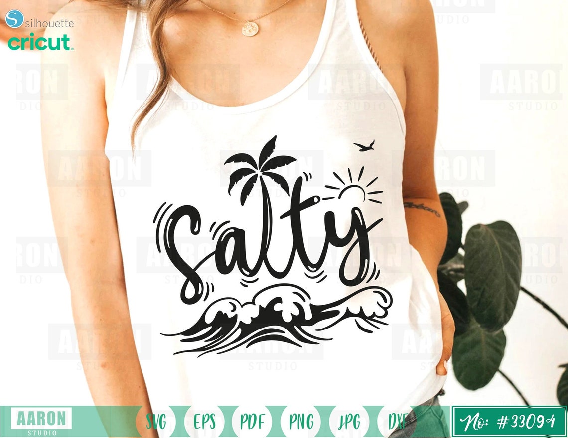 Salty Svg Summer Svg Waves Svg Palm Svg Cut Files - Etsy