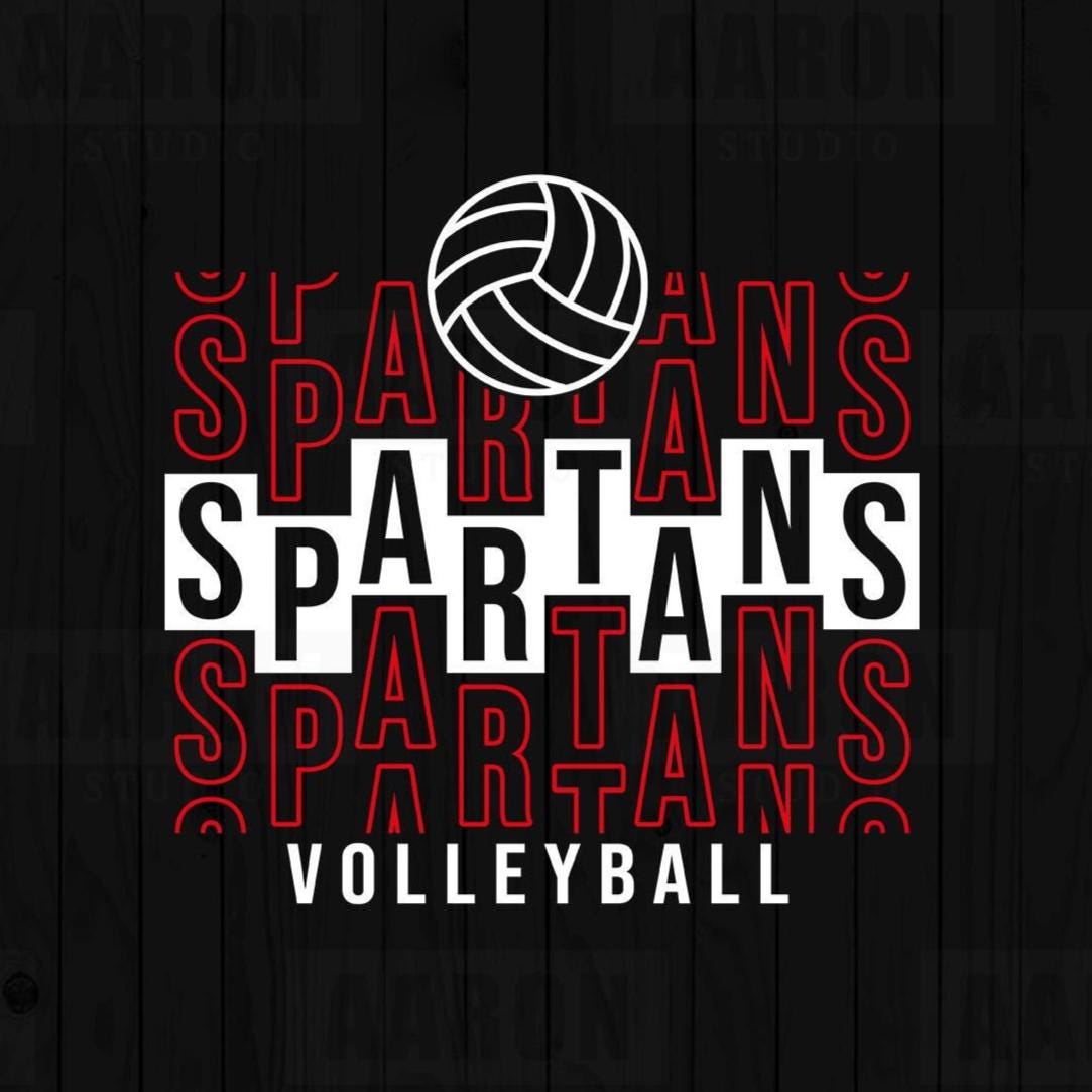 Spartans Volleyball Stacked Design SVG PNG DXF (digital Files) - Etsy