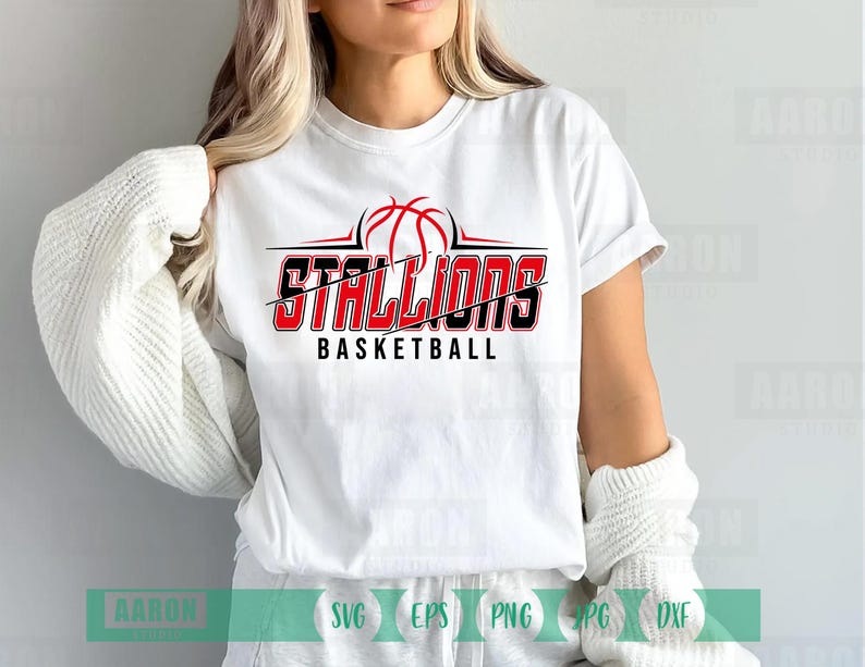 Stallions Basketball Mascot SVG, PNG, DXF (digital Files) - Etsy