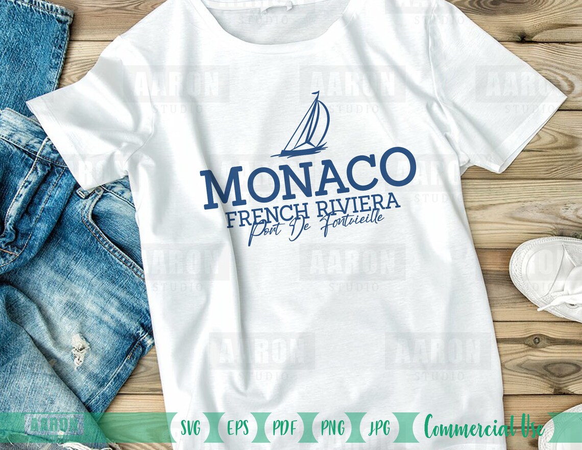 Monaco Svg Monaco French Riviera Svg File Sailboat | Etsy