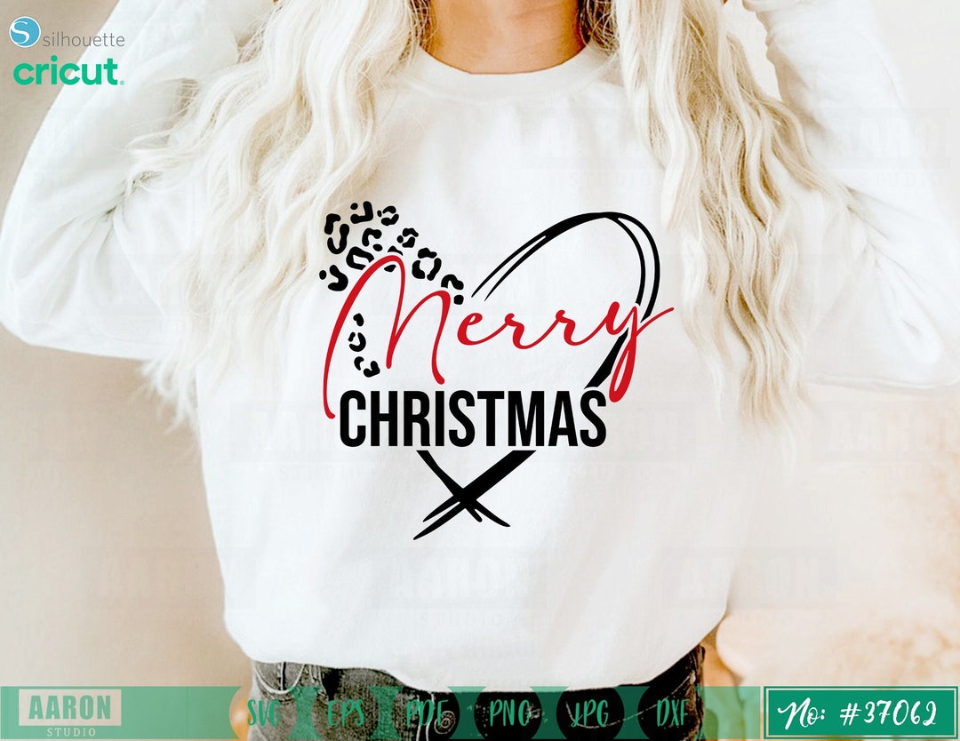 Merry Christmas Svg, Leopard Christmas Svg, Leopard Cheetah Print, Svg ...