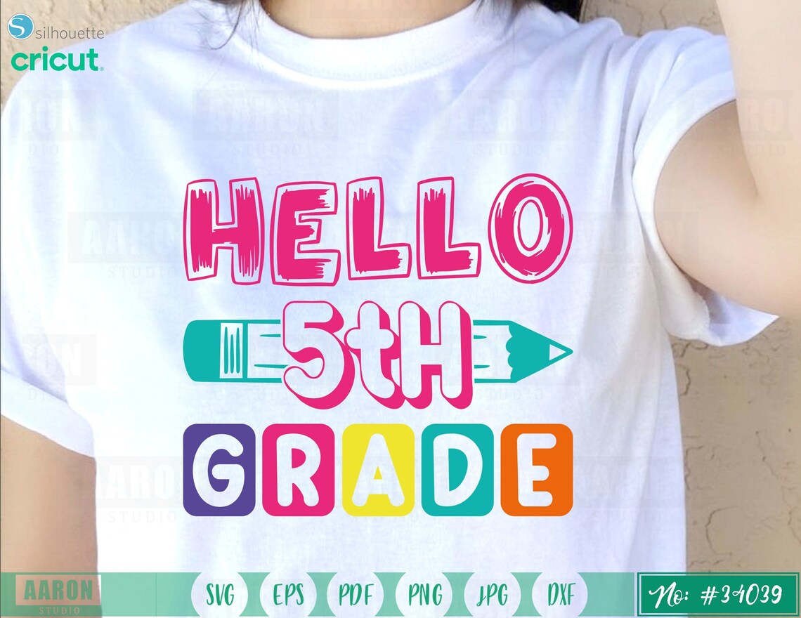 Hello 5th Grade Svg 5th Grade Svg Fifth Grade Svg School - Etsy