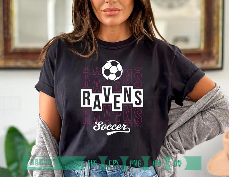 Ravens Stacked Soccer Design, SVG PNG DXF Files - Etsy