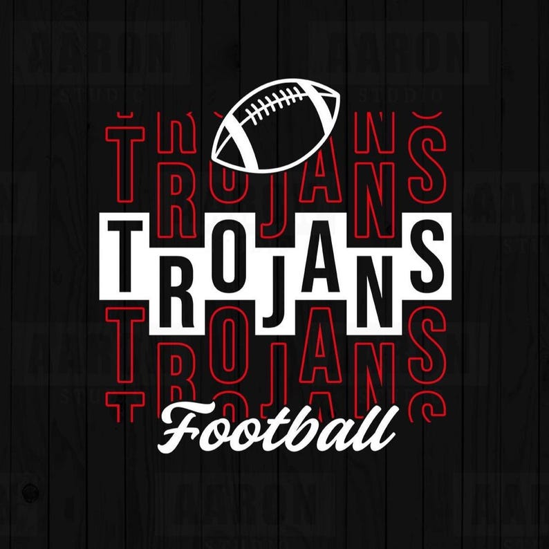 Trojans Stacked Football Design SVG PNG DXF (digital Files) - Etsy